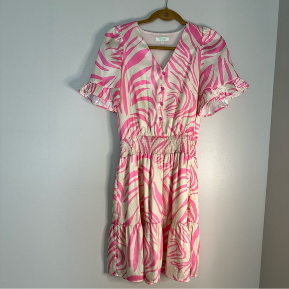 Jade | Tops | Jade Melody Tam Pink And Creamy White Dress Zebra | Poshmark